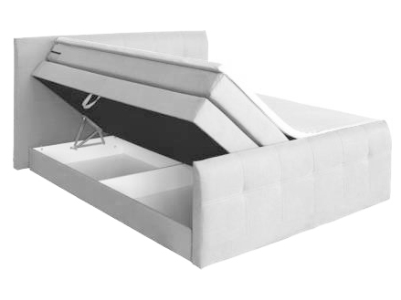 Manželská posteľ Boxspring 160 cm Milano biela (s matracmi) | NovyNabytok